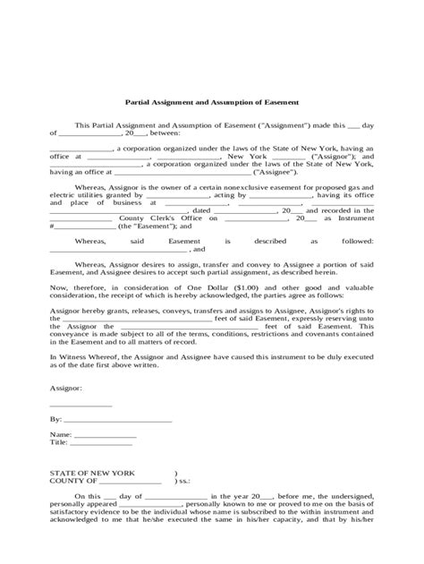 Partial Assignment And Assumption Of Easement Doc Template Pdffiller
