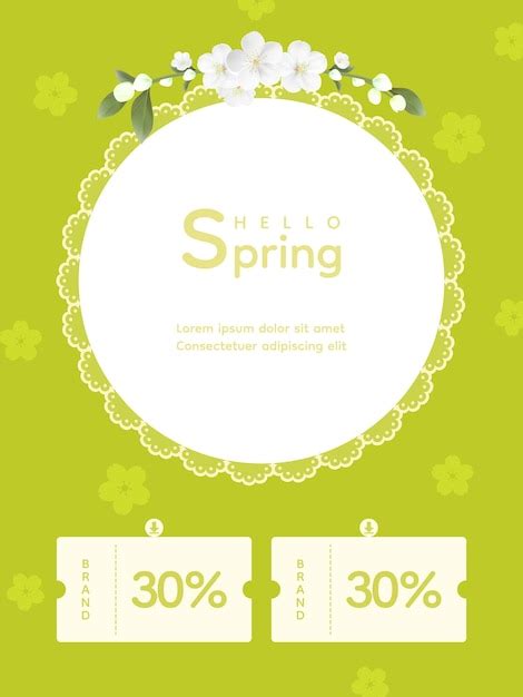 Premium Vector Hello Spring Vector Background With Flowers