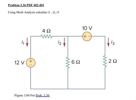 solved using mesh analysis calculate i1 i2 i3 figure 3 84