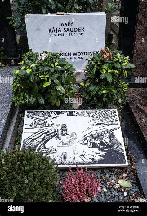 Tombstone Of The Comics Illustrator Kája Saudek In The Cemetery At Vyšehrad Prague Czech