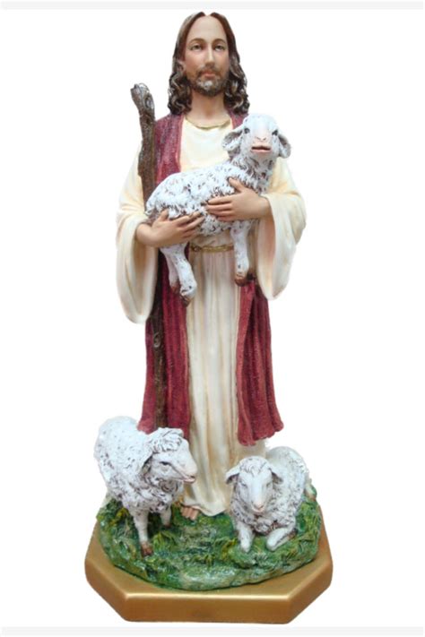 13 Inch Christ The Good Shepherd Statue Hand Made In Colombia Etsy