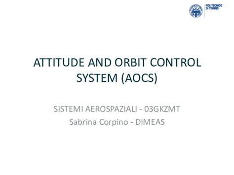 Pdf Attitudeandorbitcontrol System Aocs