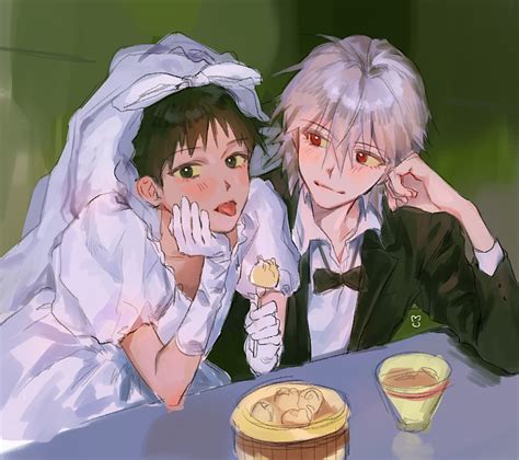 Ikari Shinji And Nagisa Kaworu Neon Genesis Evangelion Drawn By Tyo Ng Ye Danbooru