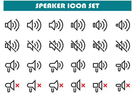Speaker Icon Set Vector Art At Vecteezy Speaker Icon Set Vector Art At Vecteezy