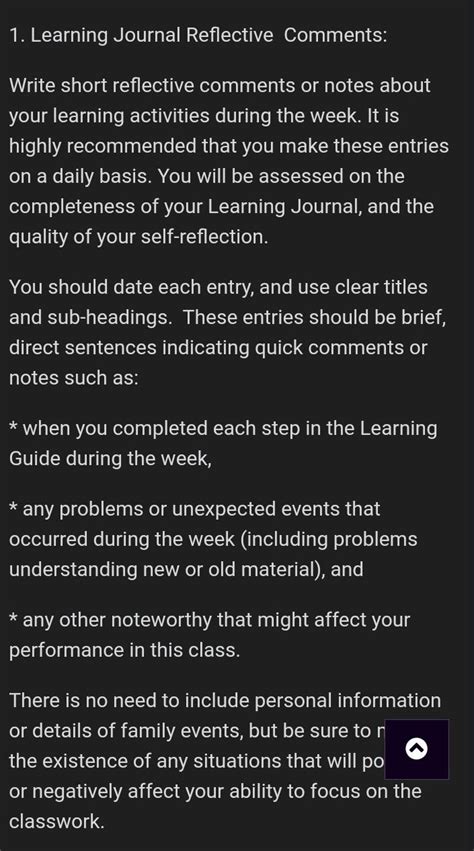 Solved 1 Learning Journal Reflective Comments Write Short