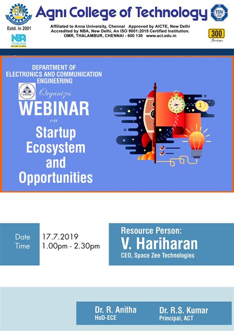 Webinar On Startup Ecosystem And Opportunities Agni College