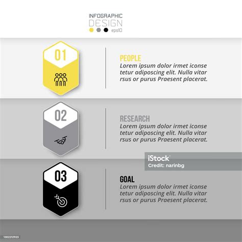 육각형 디자인 정보 제시 또는 마케팅 비즈니스 목표 설정의 3 단계 벡터 인포그래픽입니다 0명에 대한 스톡 벡터 아트 및 기타 이미지 Istock