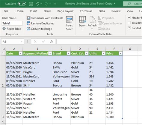 Remove Line Breaks Using Power Query Data Analytics