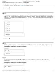 H T ASSIGNMENT Pdf Heat And Thermodynamics Assignment ASSESSED Heat And