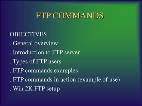 Ppt Ftp Commands Powerpoint Presentation Free Download Id4270706