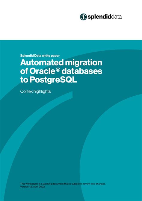 Cortex Migrate Your Oracle® Databases To Postgresql With Ease