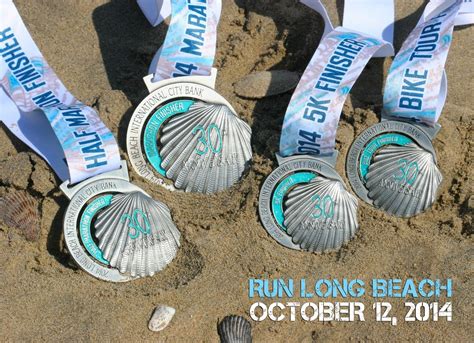 2014 Long Beach Marathon Medal Running On The Beach Beach Bike Tour
