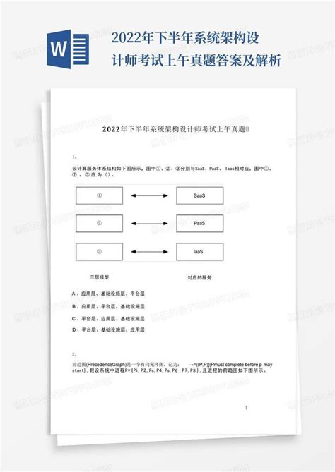 2022年下半年系统架构设计师考试上午真题答案及解析word模板下载 编号qppkkyxg 熊猫办公