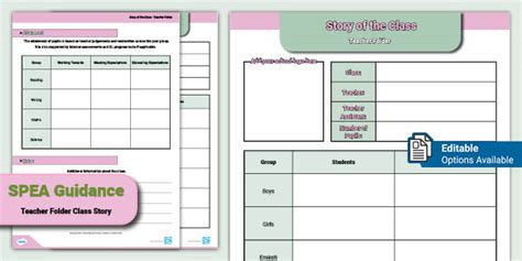 Spea Guidance Teacher Folder Class Story Teacher Made