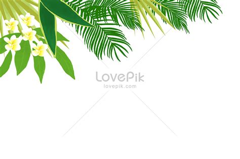 열대 식물 꽃 배경 일러스트 무료 다운로드 Lovepik