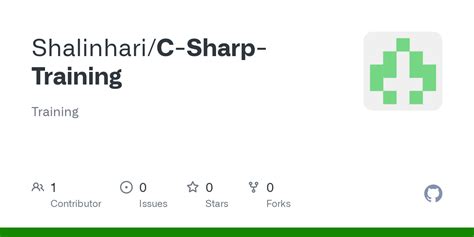 GitHub Shalinhari C Sharp Training Training