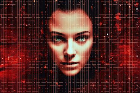 Premium Ai Image Female Face Against Binary Code Artificial