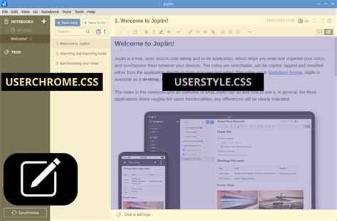 introduction to customising joplin userchrome css and userstyle css
