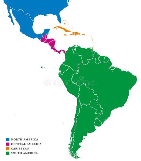 Mapa De América Latina Y Estados Unidos