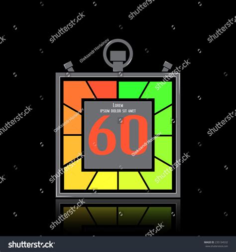 Electronic Stopwatch Icon Square Timer Sixty Royalty Free Stock