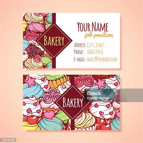 두 수평계 명함이 템플릿 및 페이스트리 샵이기도 합니다 0명에 대한 스톡 벡터 아트 및 기타 이미지 0명 2015년 기업 재무와 산업 Istock