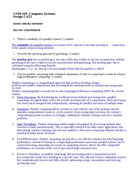 com 419 csd cat 2 2023 pdf central processing unit parallel