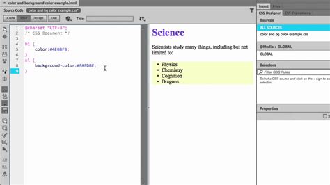 Styling With Css Color And Background Color Youtube