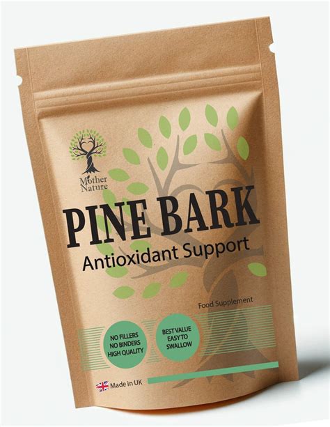Pine Bark Powder 500 Mg Vegan Capsules Plant Based Supplement Mo