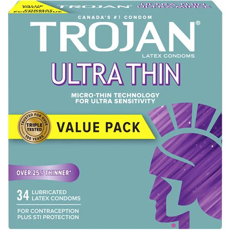 Trojan Ultra Thin Lubricated Condoms 25 Thinner Silky Smooth Low