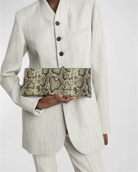 Coperni Binder Python Print Leather Clutch Bag Neiman Marcus