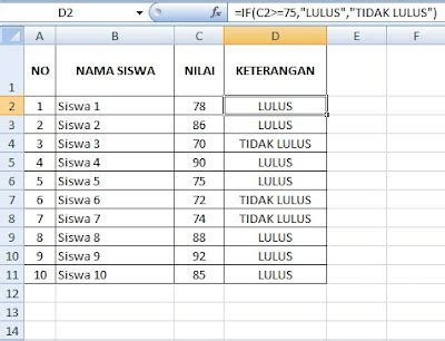 Cara Memakai Rumus If Excel Fungsi If Belajar Microsoft Excel