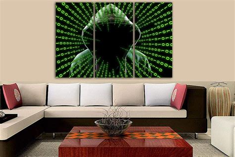 Hacker Canvas Internet Print Art Computer Science Art Anonymous Print Cyber Wall Art Matrix Code