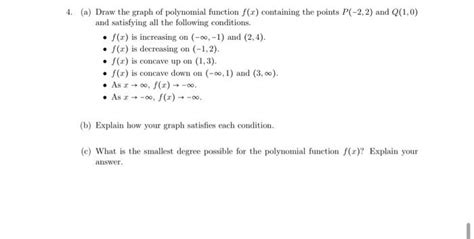 solved 4 a draw the graph of polynomial function f x