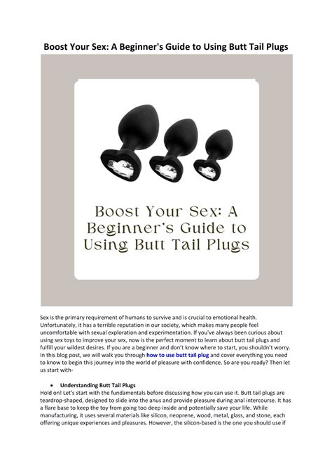 Ppt Boost Your Sex A Beginners Guide To Using Butt Tail Plugs