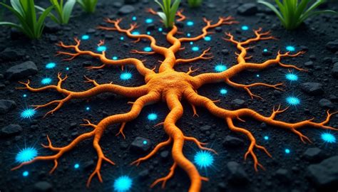 Free Luminous Root Network Image Roots Underground Glowing