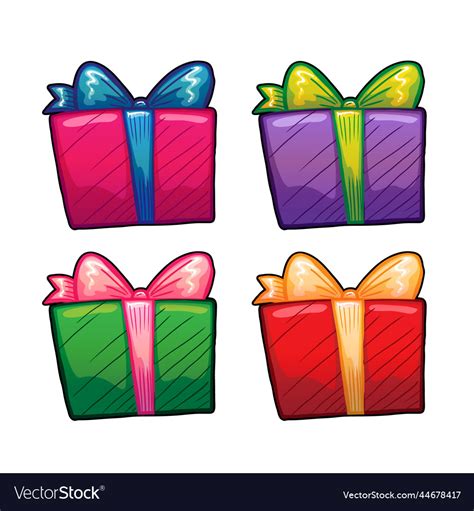 Set Of Gift Boxes On White Royalty Free Vector Image