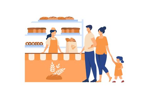 Small Bread Store Interior Flat Vector I Graphic By Pchvector