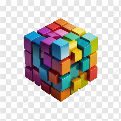 Vibrant Unity A Colorful Block Cube Icon Vibrant Colorful Cube Png
