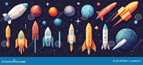 Set Of Vibrant 8 Bit Spaceship Sprites Designed In A Pixelated Style To Evoke Nostalgia For