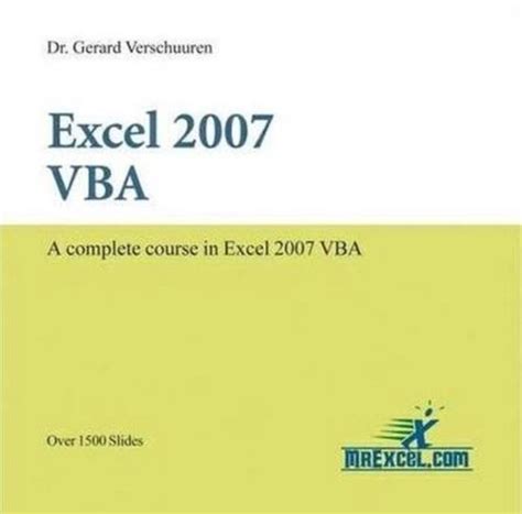 excel 2007 vba a complete course in excel 2007 vba dvd s bol