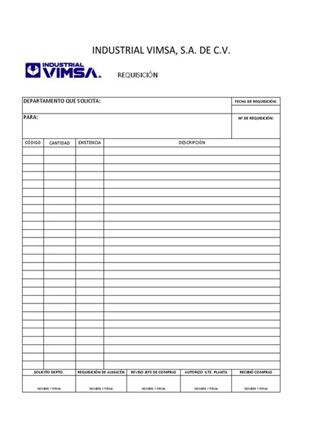 Formato Requisicion Pdf