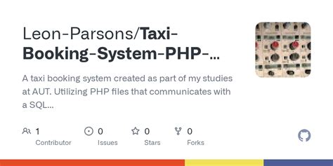 Github Leon Parsonstaxi Booking System Php Sql A Taxi Booking