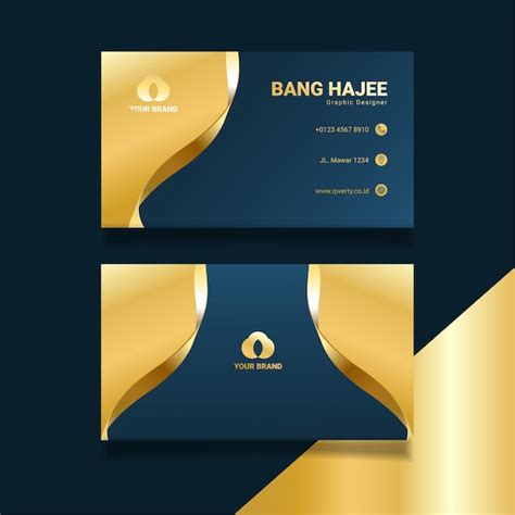 우아한 양면 명함 템플릿 이름 카드 편지지 디자인 고급스럽고 현대적인 세트 프리미엄 벡터