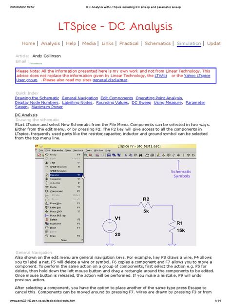 Dc Analysis With Ltspice Including Dc Sweep And Parameter Sweep Pdf