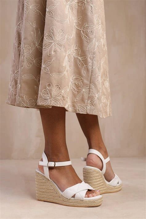Wheres That From Lima Wide Fit Padded Cross Over Strap Espadrille
