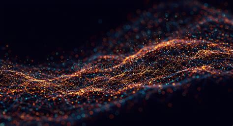 Abstract Data Visualization Of Connected Points Forming Dynamic