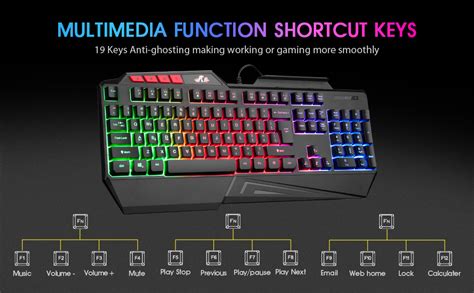 Rii Rk202 Rgb Gaming Keyboard Multiple Color Rainbow Led