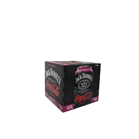 Jack Daniels Rtd Whiskey And Cherry Coke 4pk Cans