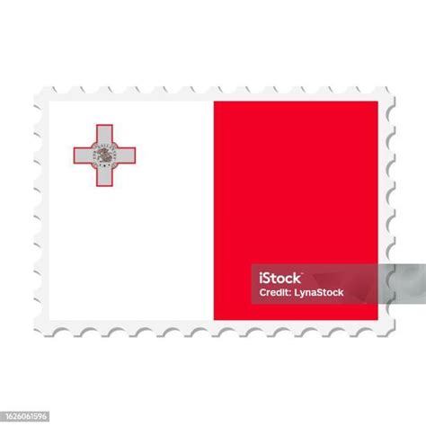 몰타 우표 흰색 배경에 분리된 몰타 국기가 있는 엽서 벡터 그림 고무도장에 대한 스톡 벡터 아트 및 기타 이미지 고무도장