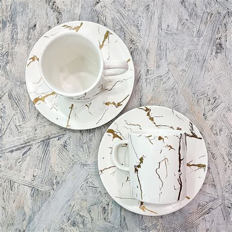 Чайний порцеляновий набір Bonadi мармурова розкіш — ціна 690 грн у